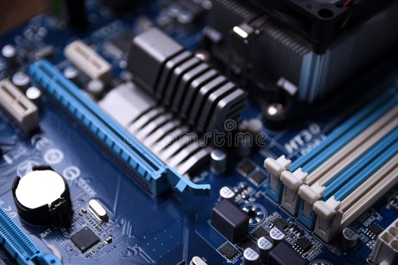 Computer Motherboard and Electronical Components Cpu Gpu Memory and ...