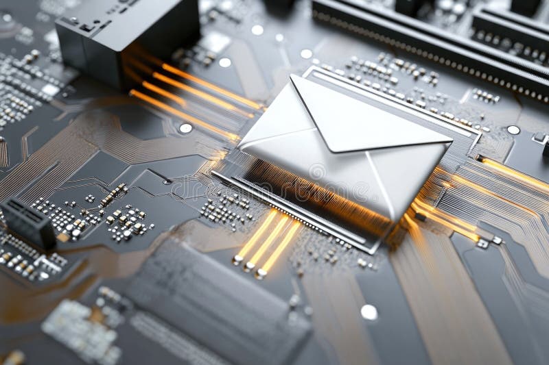 A Computer Motherboard with an Envelope Placed on Top, Great for Tech ...