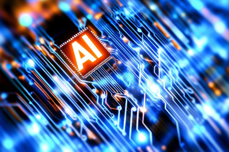 A Computer Motherboard Equipped with a Cutting-edge AI Processor. AI ...