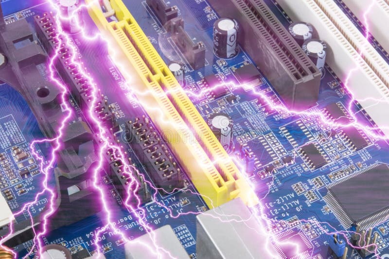 Computer Motherboard with GPU Stock Image - Image of motherboard ...