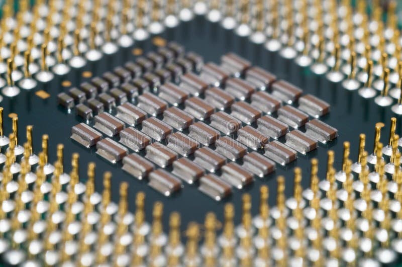 A Computer Motherboard with Half Stock Photo - Image of green, close ...