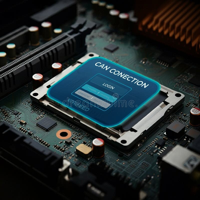 A Computer Motherboard with a Highlighted Section Displaying a Digital ...