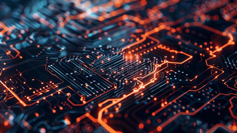 Computer Motherboard with Integrated Hardware and Processor. Digital ...