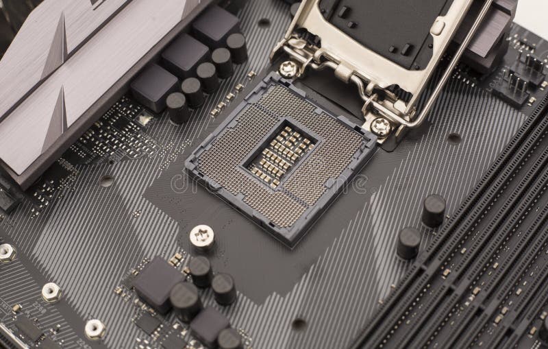 CPU Socket and Processor on the Motherboard Stock Image - Image of ...