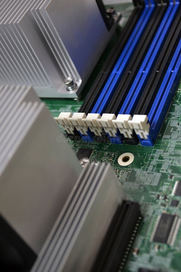 Computer Motherboard Memory Slots Stock Image - Image of digital ...