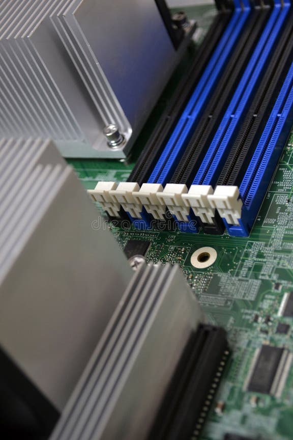 Computer Motherboard Memory Slots Stock Image - Image of digital ...