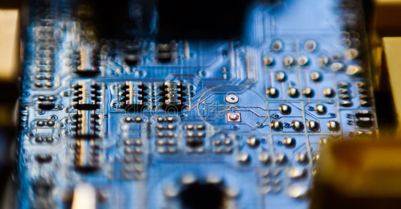 Computer Motherboard Micro Chip Circuit Close Up Stock Photo - Image of ...