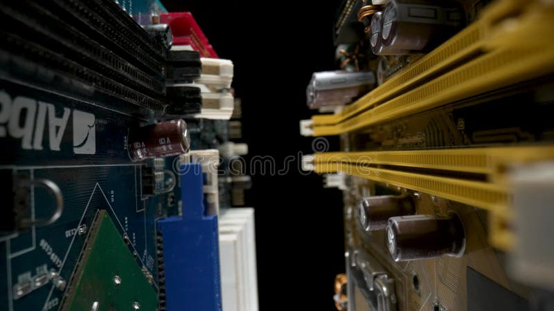 Capacitors, Aluminum Heatsinks for Cooling, Chips and Memory Slots on a ...