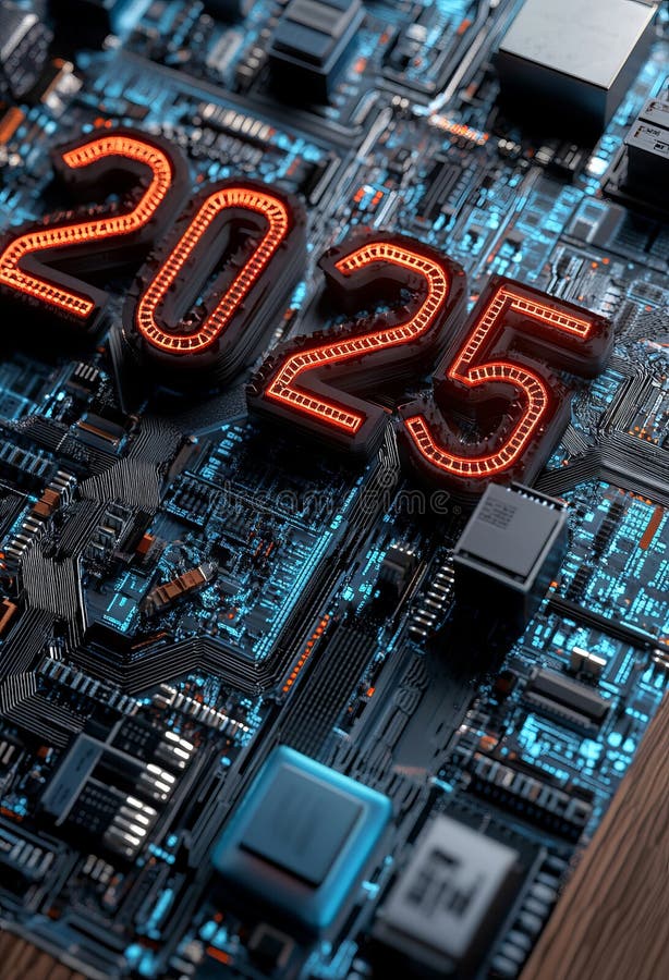 A Computer Motherboard with the Number 2025 Written on it Stock Photo ...
