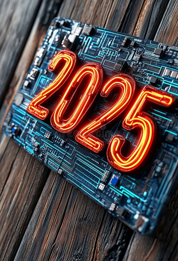 A Computer Motherboard with the Number 2025 Written on it Stock ...