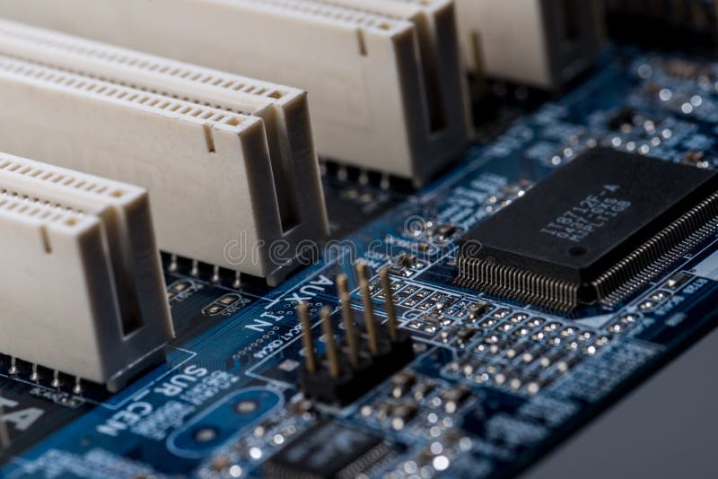 Computer motherboard ports stock image. Image of semiconductor - 107878355