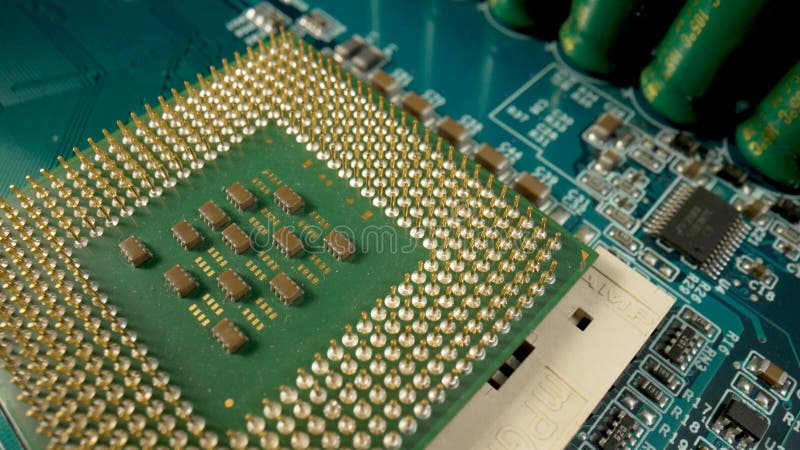 Capacitors, Induction Coils, Chips and Memory Slots on a Computer ...