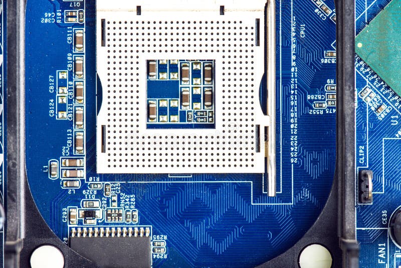 Computer Motherboard Processor Chip Socket Stock Image - Image of ...