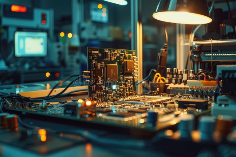 A Computer Motherboard Sits on a Desk, Ready for Use or Disassembly ...