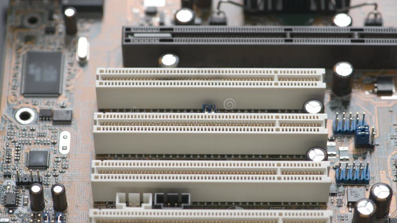 Computer motherboard slots stock video. Video of chip - 217801747
