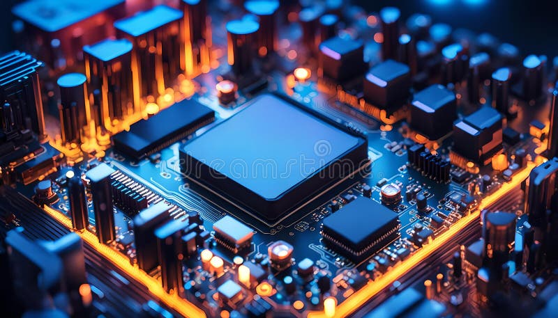 A Computer Motherboard. AI Generative Stock Illustration - Illustration ...