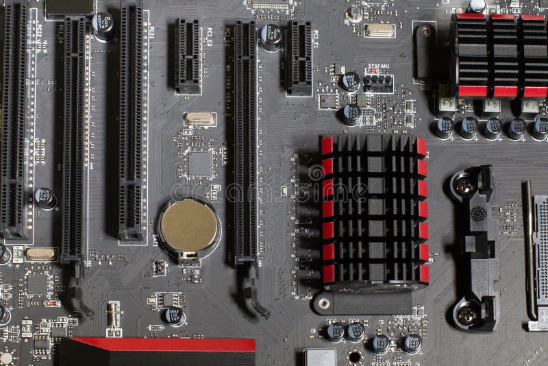 Computer Motherboard with a View of Parts and Components Stock Image ...
