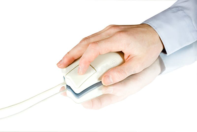 Hand and mouse close-up stock photo. Image of industry - 11858240