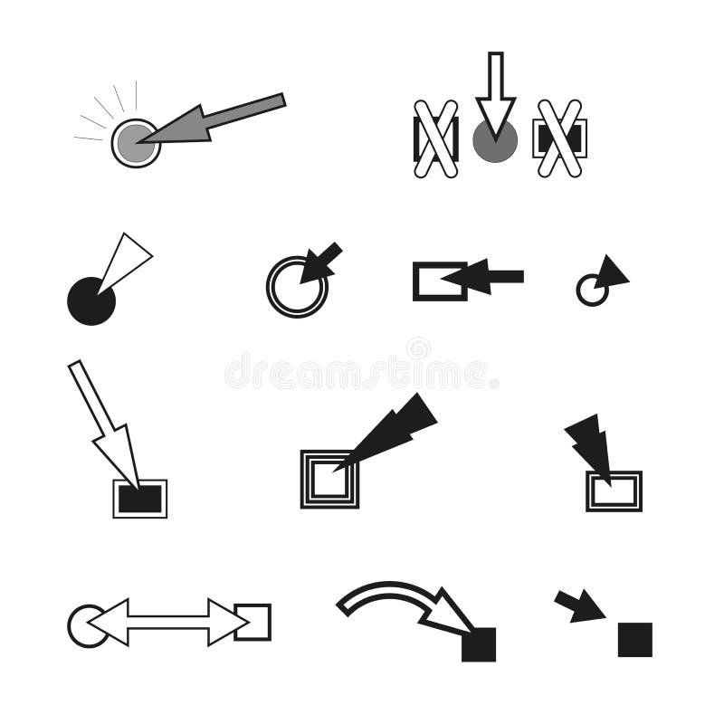 Computer Mouse Arrow Pointer Mouse Cursor Vector Illustration Stock