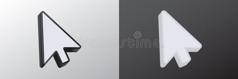 Computer Mouse Arrows on Light and Dark Backgrounds Stock Vector ...