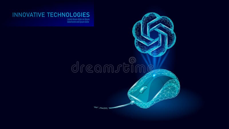 Computer Mouse with Artificial Intelligence Chat GPT. Machine Learning ...