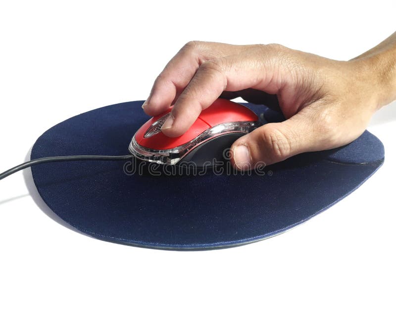 A Computer Mouse Being Used by an Asian Man Stock Image - Image of ...