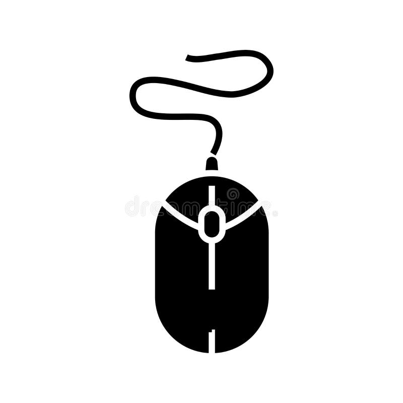 Computer Mouse Black Icon, Concept Illustration, Vector Flat Symbol ...