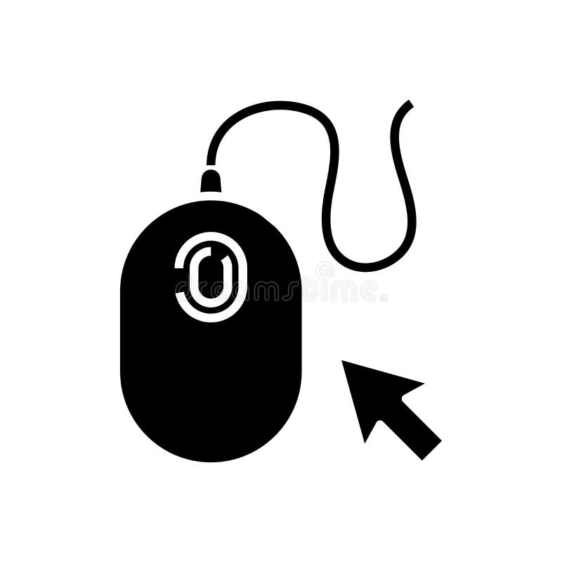 Computer Mouse Black Icon, Concept Illustration, Vector Flat Symbol ...