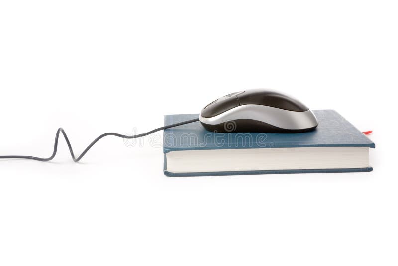Computer mouse and book stock photo. Image of internet - 2565504