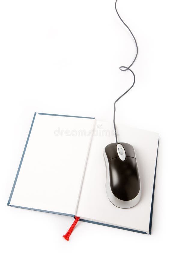 Computer mouse and book stock image. Image of research - 2576523