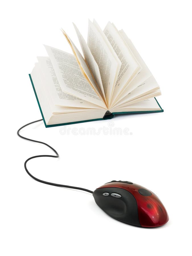 Computer mouse and book stock image. Image of data, computer - 43924747