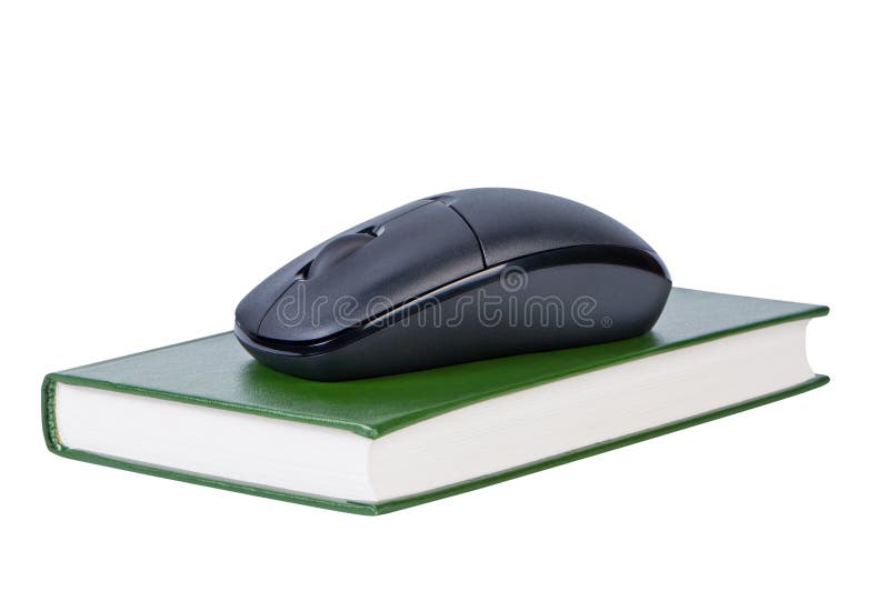 Computer Mouse on Book Isolated. Stock Photo - Image of objects ...