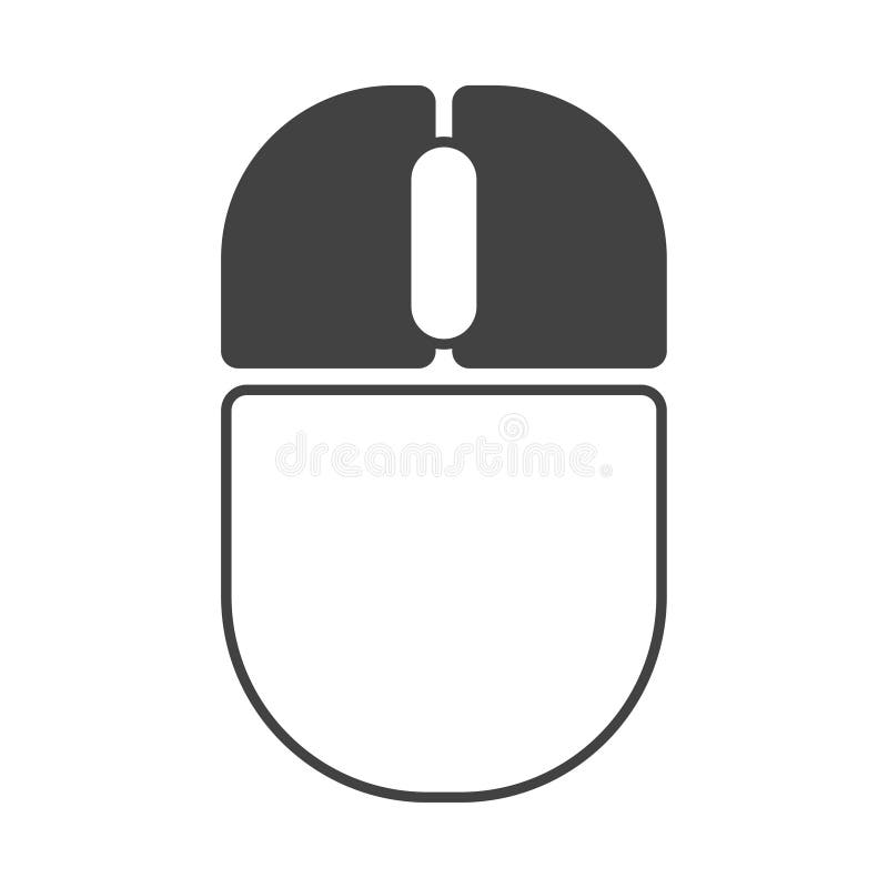 Computer Mouse Left Button Click Outline Icon Stock Illustration ...