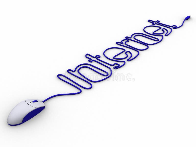 Computer mouse and cable stock illustration. Illustration of technology ...