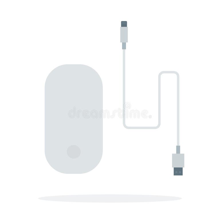 Computer Mouse with Cable USB Stock Illustration - Illustration of ...