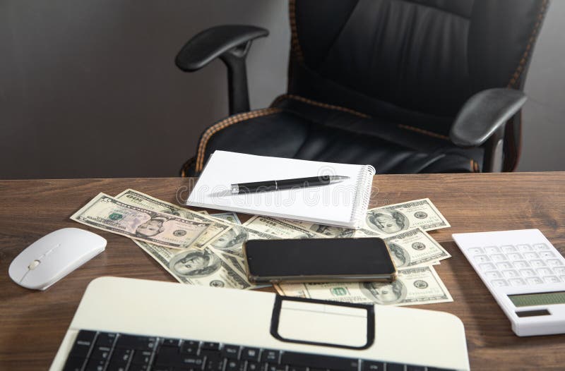 Computer Mouse, Calculator, Money and Computer Keyboard Stock Photo ...