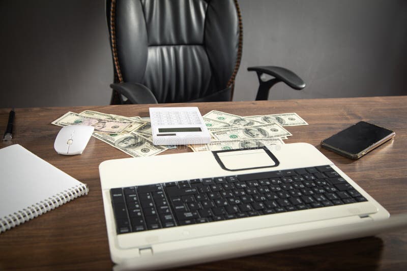Computer Mouse, Calculator, Money and Computer Keyboard Stock Image ...