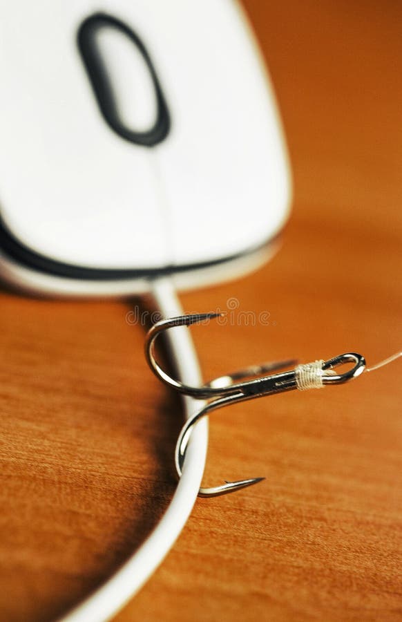 Computer Mouse Caught on a Hook Stock Image - Image of communication ...