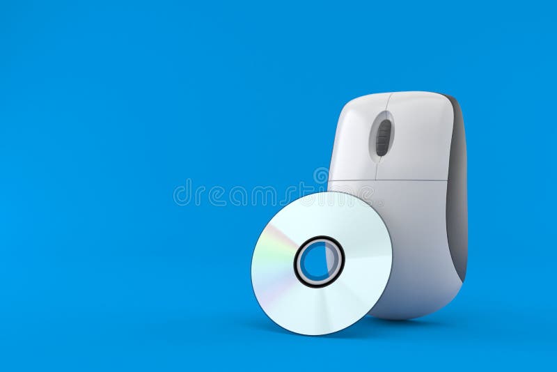 Computer Mouse With Cd Disc Stock Illustration - Illustration of disk ...