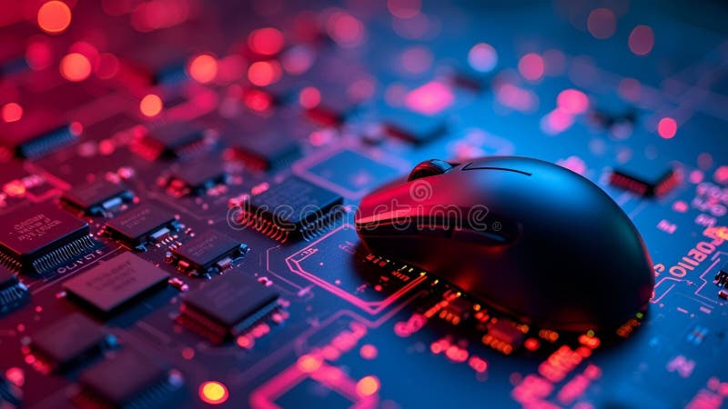 Computer mouse on a chip stock illustration. Illustration of screenshot ...