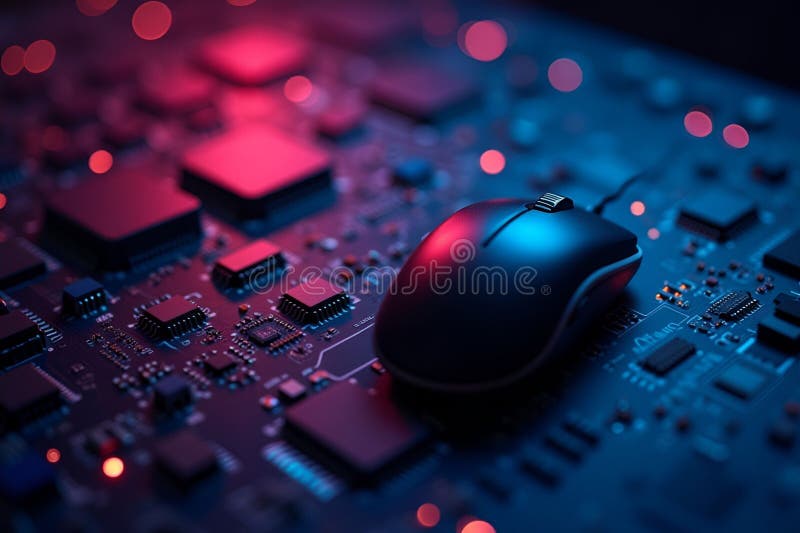Computer mouse on a chip stock illustration. Illustration of mouse ...