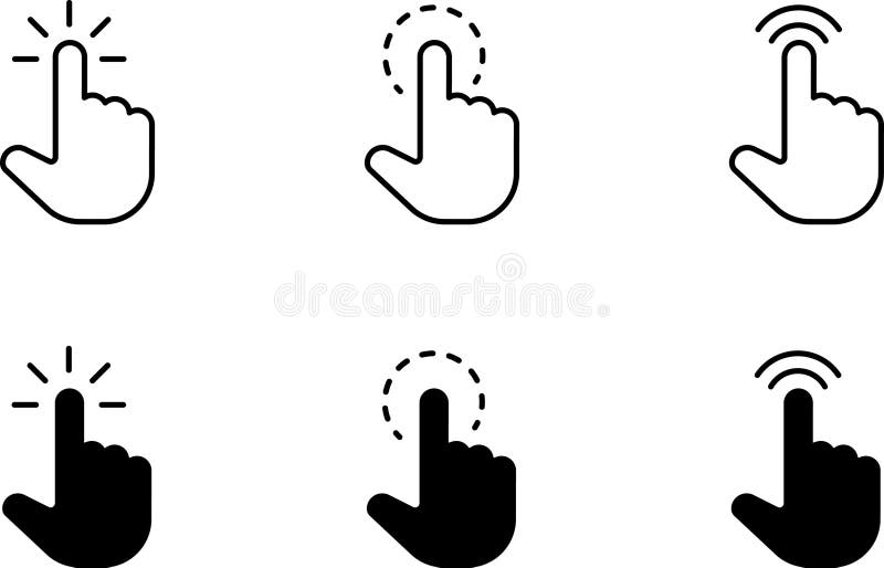 Computer Mouse Click Cursor Black Arrow Icons Set Cursor Icon Vector