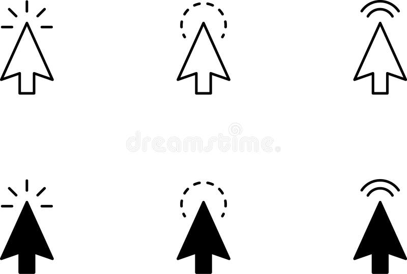 Computer Mouse Click Cursor Black Arrow Icons Set Cursor Icon Vector