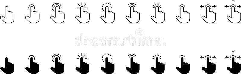 Computer Mouse Click Cursor Black Arrow Icons Set Cursor Icon Vector Illustration Stock Vector