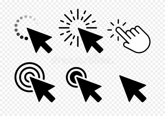 Black Mouse Cursor Icons Set Stock Illustrations – 2,929 Black Mouse ...