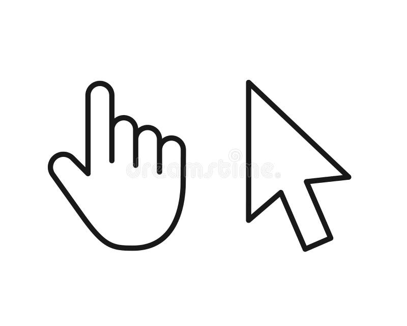 Set of Cursor. Computer Mouse Click Cursor Gray Arrow Icons Set and Loading Icons. Cursor Icon ...
