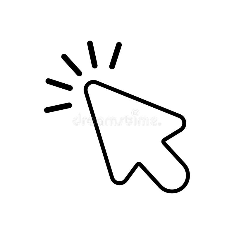 Computer Mouse Click Cursor Gray Arrow Icons Set. Vector Illustration ...