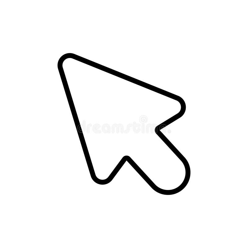 Computer Mouse Click Cursor Gray Arrow Icons Set. Vector Illustration ...
