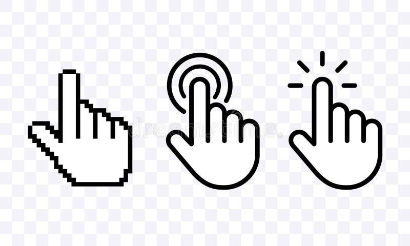 Mouse Pixelated Cursor. Mouse Hand Cursor. Computer Mouse Click Cursor. Black Vector Icon ...
