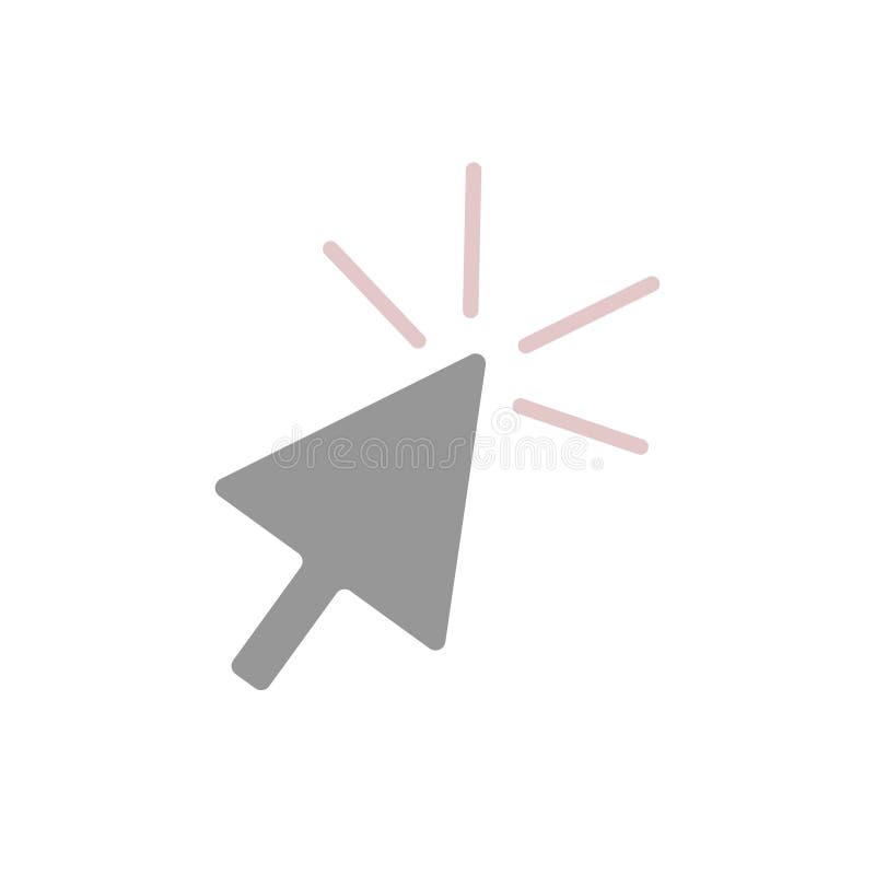 Computer Mouse Click Cursor on White Background. Vector Illustration in ...